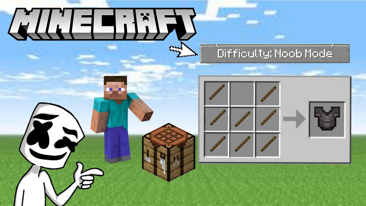 Minecraft, But There Is NOOB Difficulty!! - YouTube