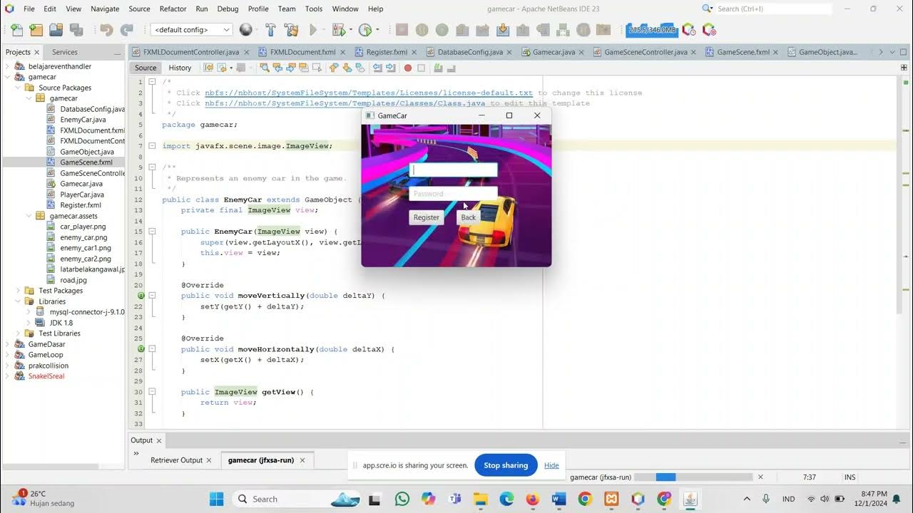 Demonstrasi Game Car Implementasi JavaFx Pemrograman Berorientasi Objek ...