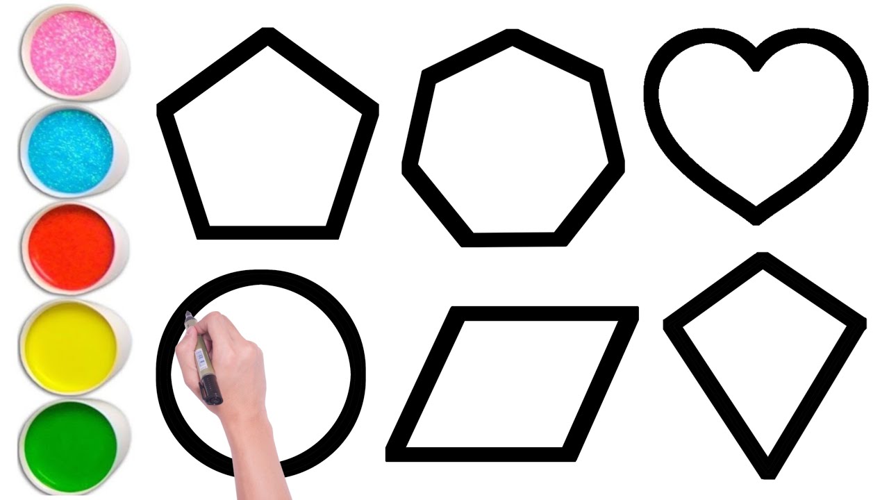 Shapes drawing for toddlers, colouring for kids | Preschool learning ...