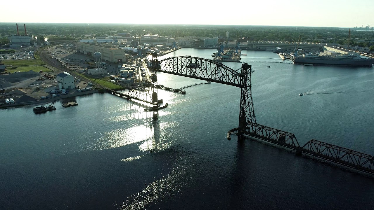 Aerial View of Jordan Bridge and Elizabeth River Park - YouTube