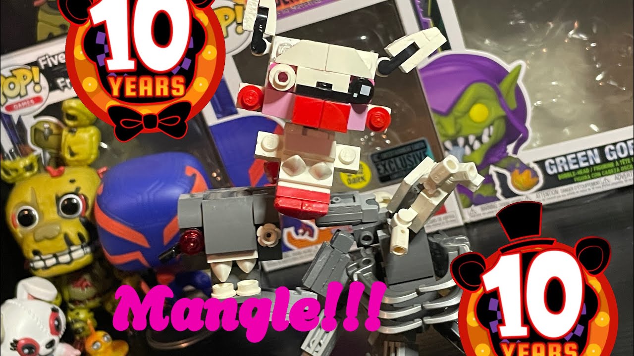 My upgraded mangle Lego figure! Fnaf anniversary day 7! - YouTube