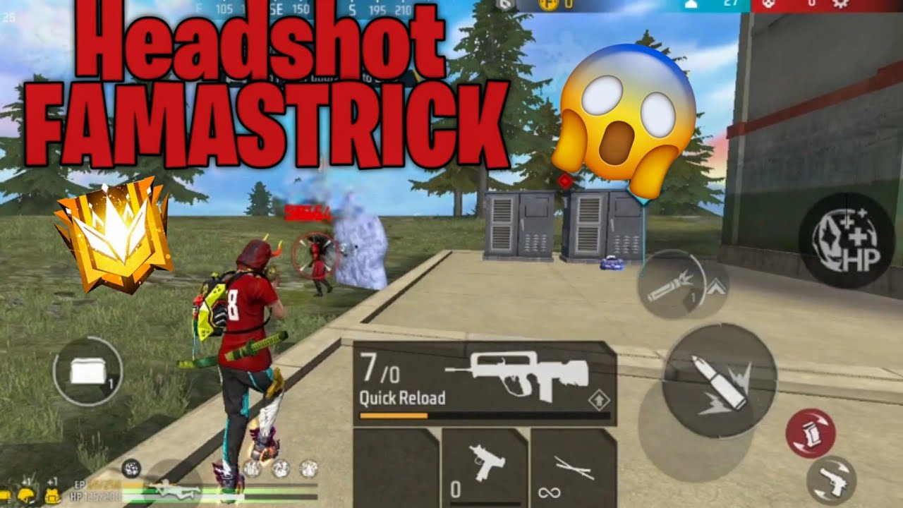 Free Fire gameplay solo vs squad Famas Headshot trick - YouTube