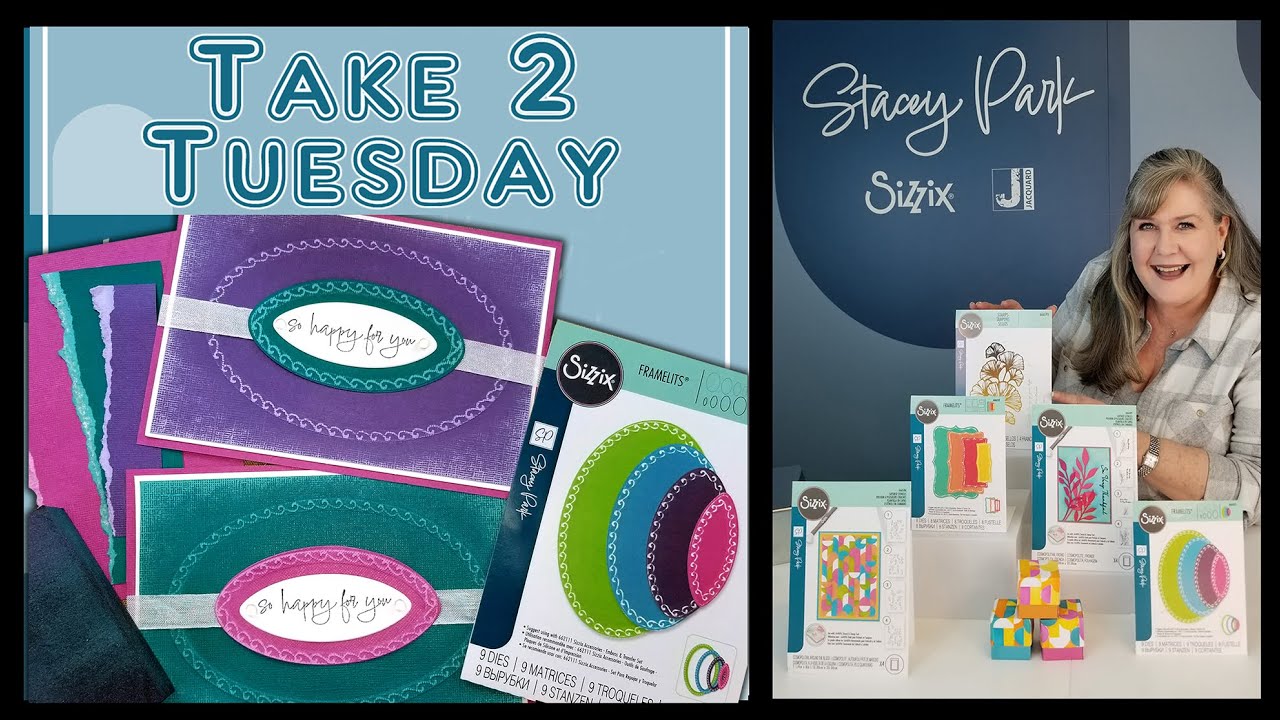 #2 Take 2 Tuesday Class Featuring New Sizzix Releases & New Jacquard Inks both by Stacey Park ...