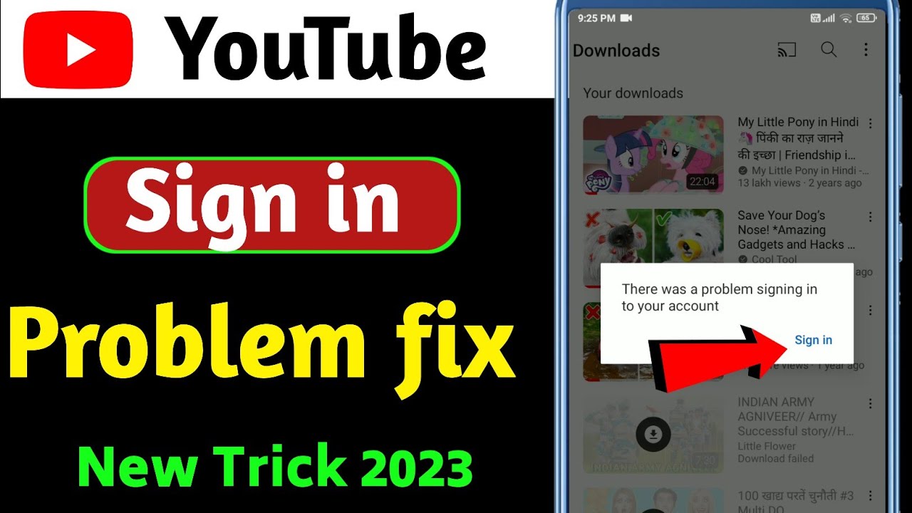 There Was A Problem Signing Into Your Account | Youtube Sign In Problem ...