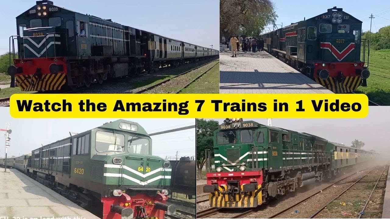 7 Trains in #1 Video || #watch The Amazing Fast Trains of Faislabad ...