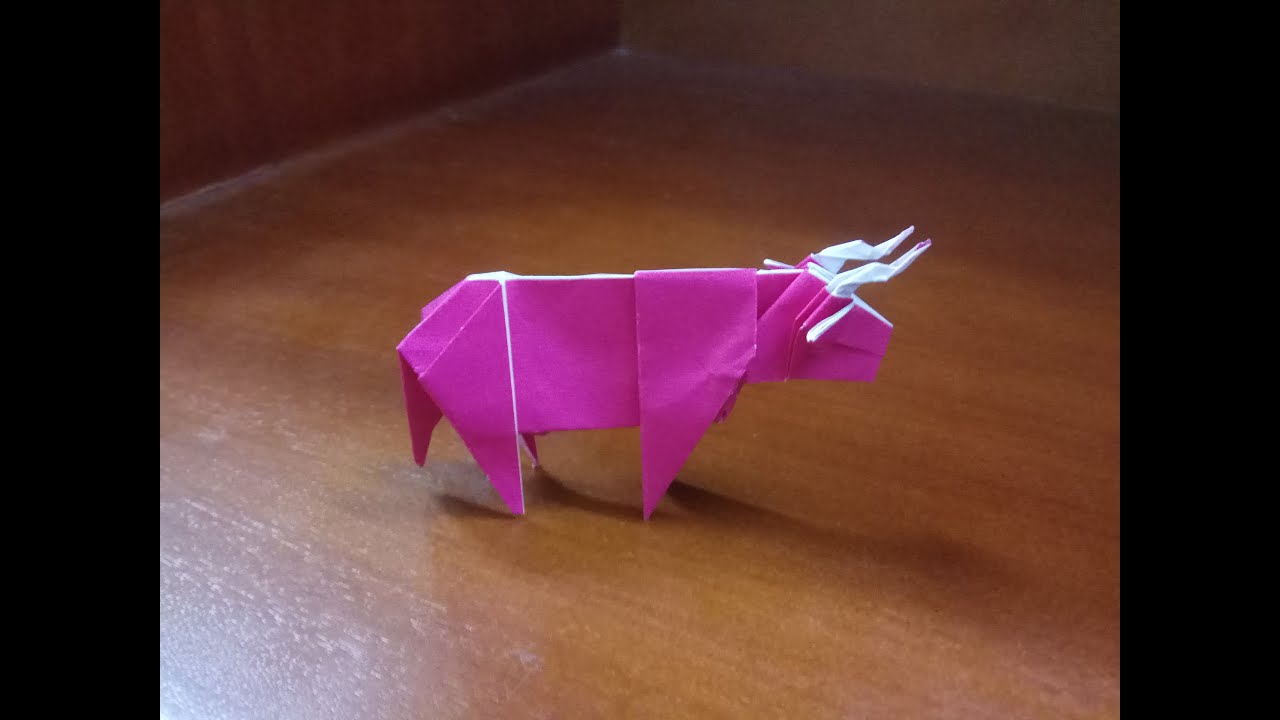 How To Make A Paper Cow - Origami Cow Tutorial - YouTube