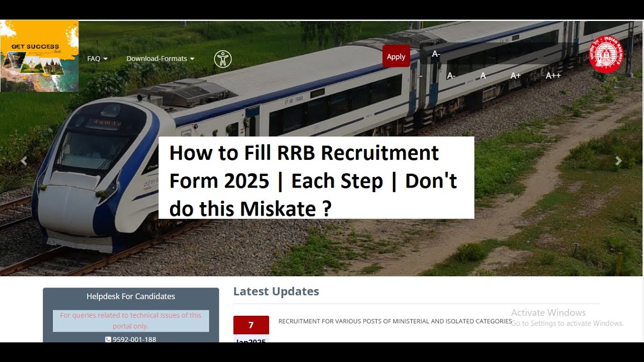 How to Fill RRB Recruitment Form 2025 | Railway Ministerial & Isolated ...