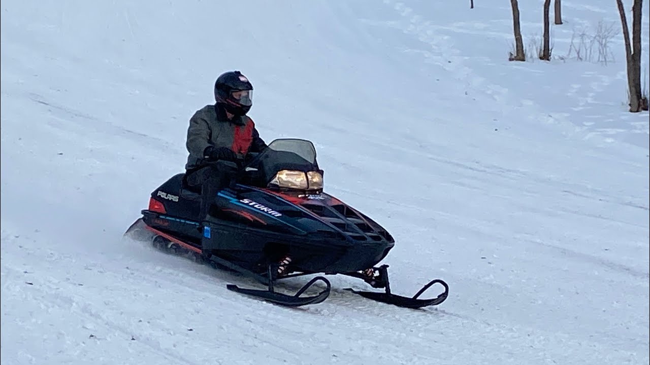 1997 Polaris Storm 800 Sno-Bol Laps - YouTube