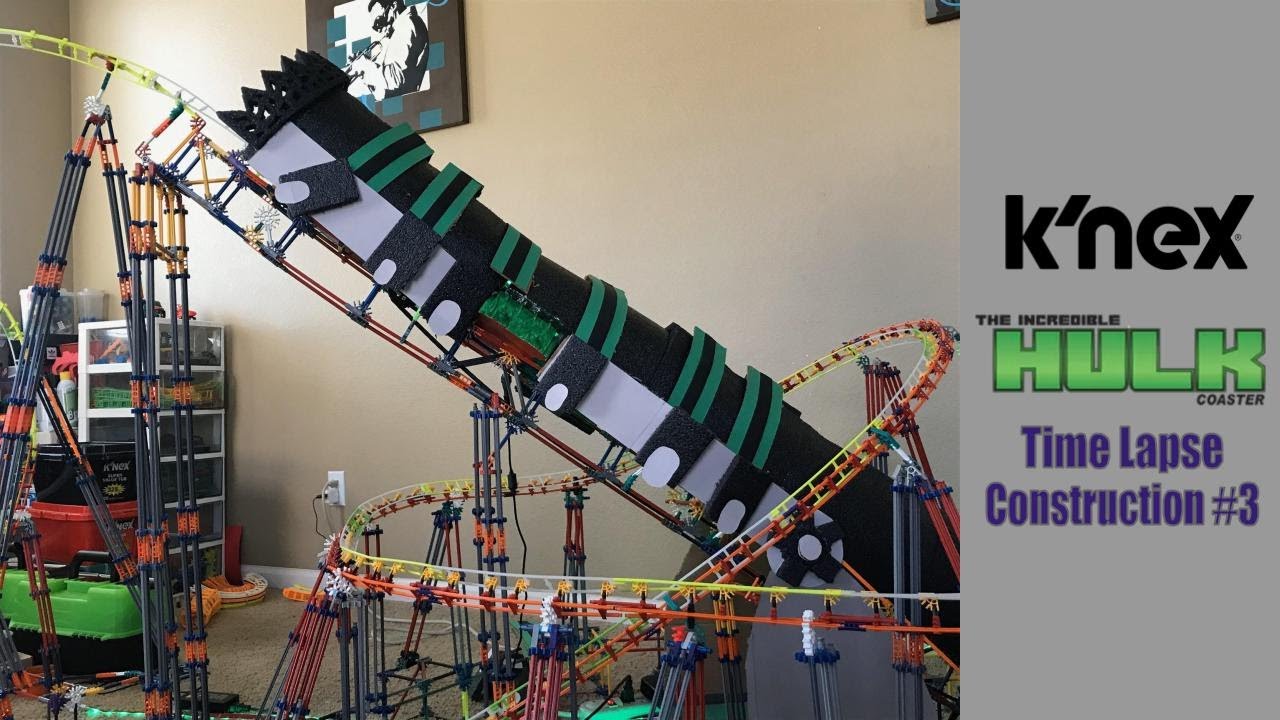 K'NEX Incredible Hulk Coaster Construction Time Lapse #3 - YouTube
