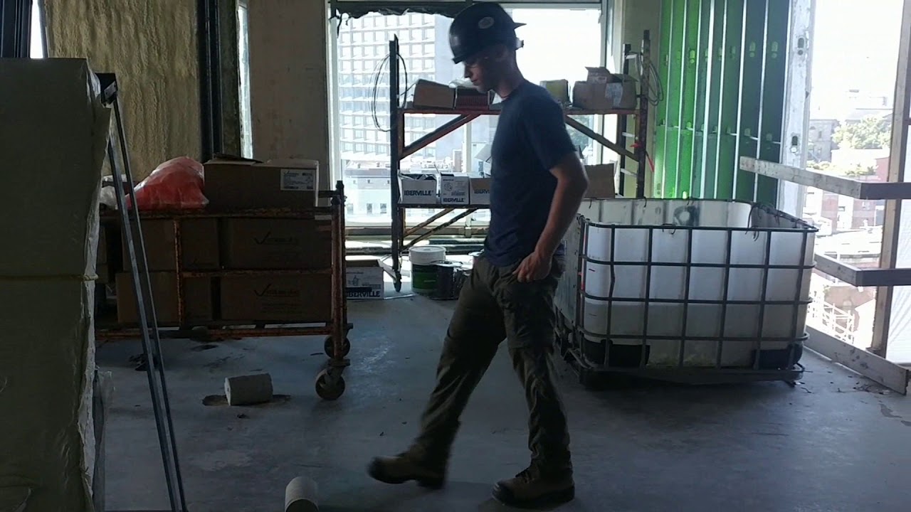 Construction worker punching drywall - YouTube