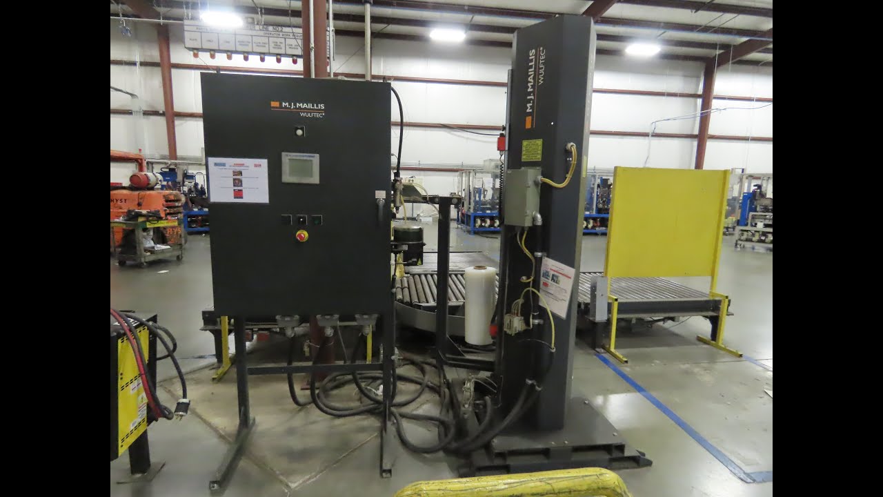 MJ Maillis WCA-150 Wulftec Stretch Wrap Machine Pallet Skid Roller ...