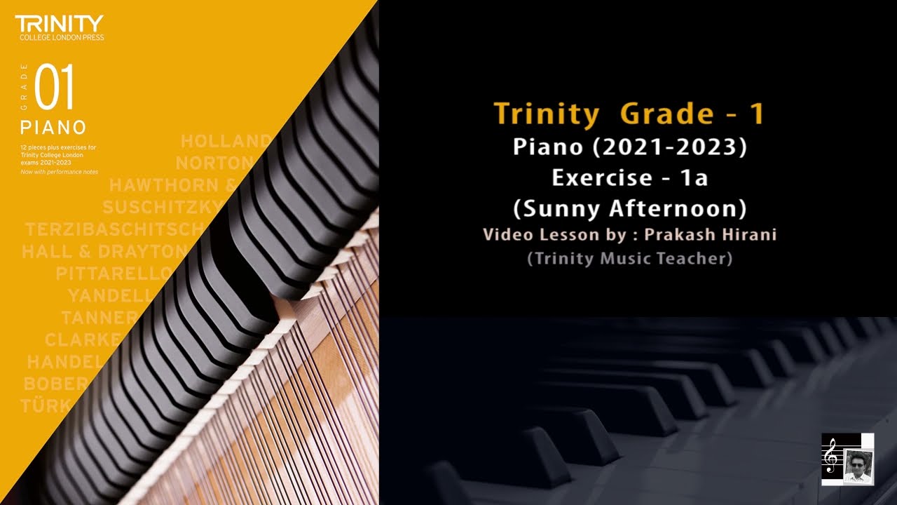 Trinity Grade 1 Piano (2021 - 2023) : Exercises 1a. (Sunny Afternoon ...