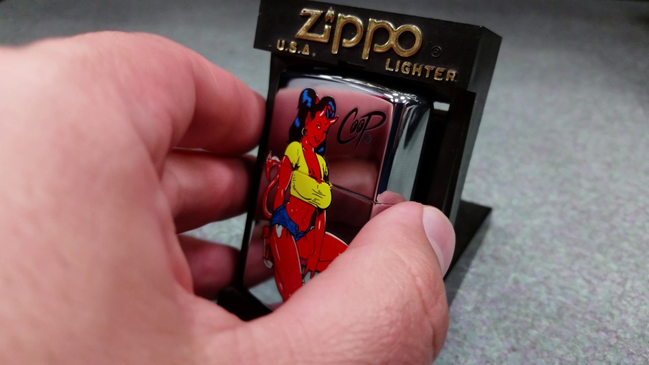 ZIPPO COOP She Devil Red Girl NEW Lighter Hot Rod Rockabilly Sexy ...