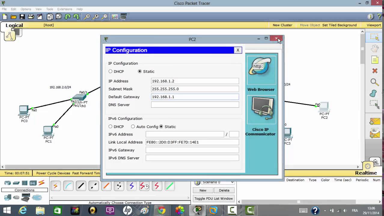 le routage statique et configuration tcp/ip by salim - YouTube