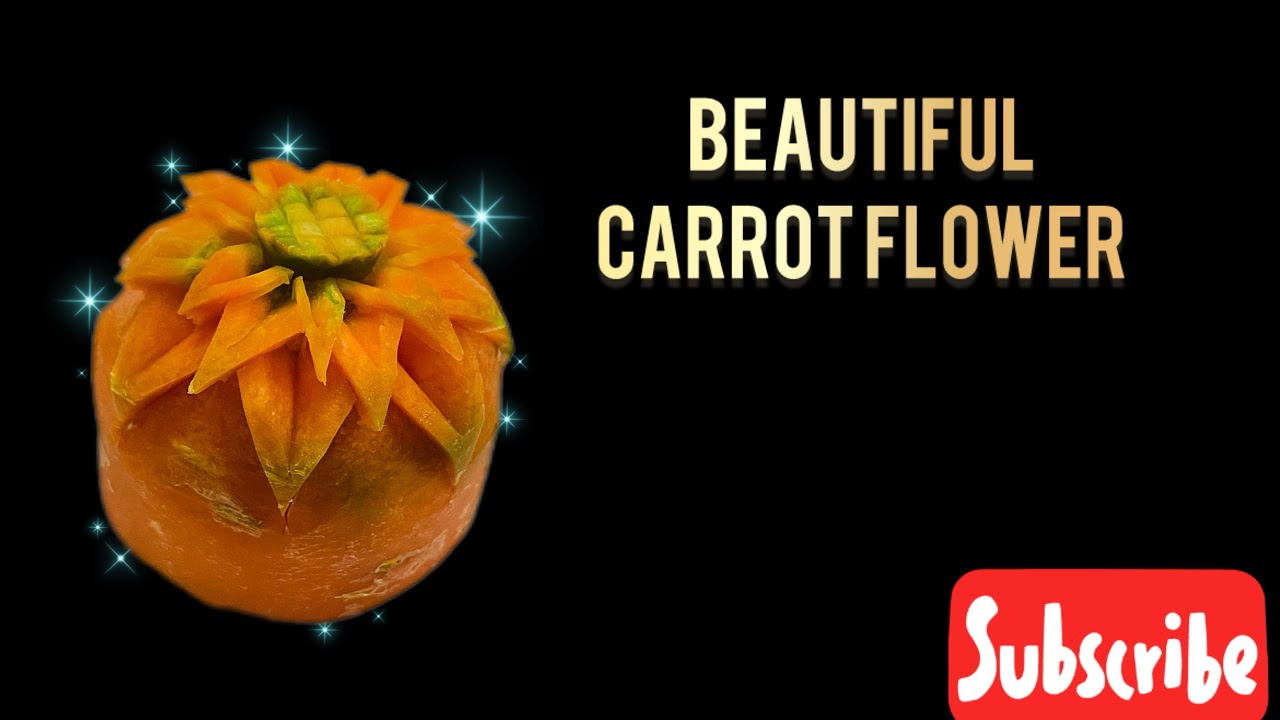 Simple carrot flower art | carving for beginners | art ...