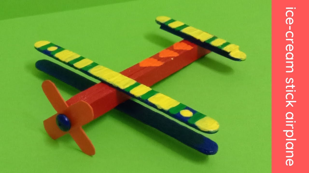Ice-cream stick airplane | Popsicle stick airplane | DIY airplane - YouTube