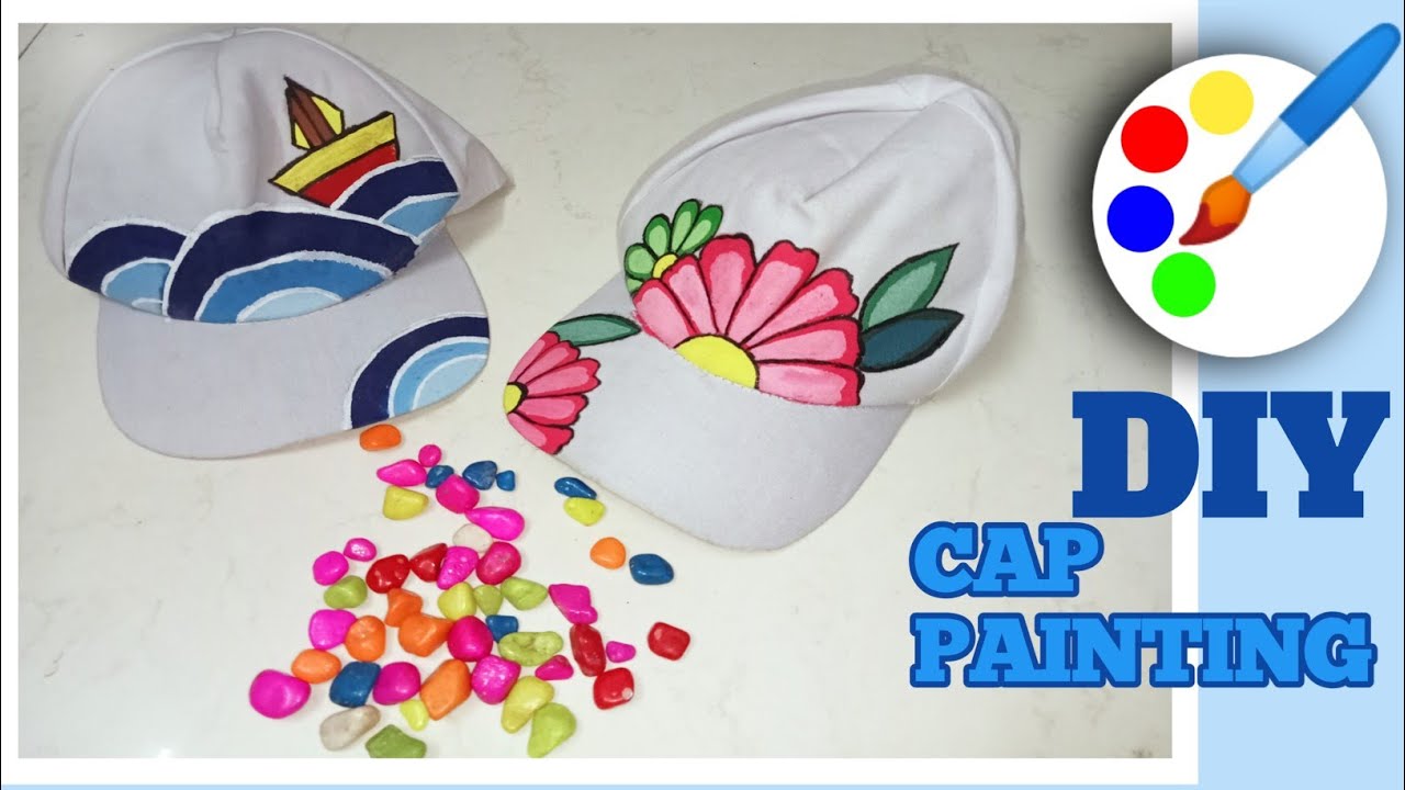 DIY Cap Painting ।। How To Paint On Plain Caps At Home ।। Baseball Cap ...