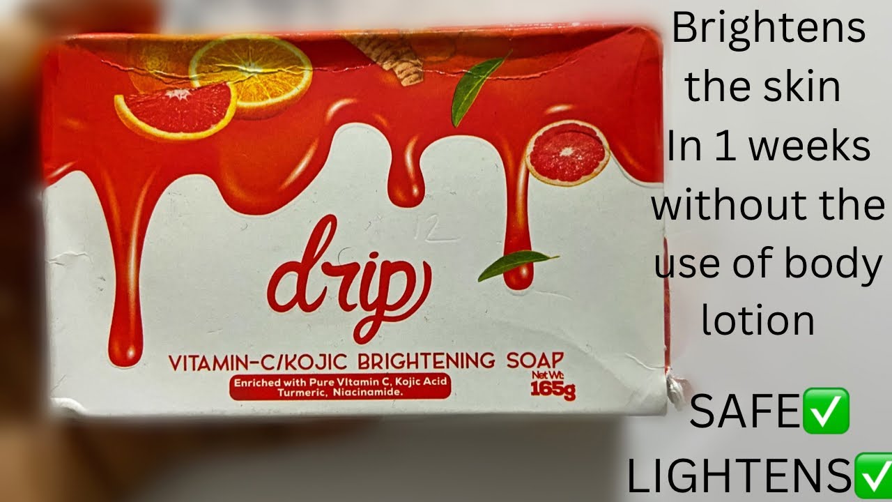 DRIP VITAMIN C KOJIC BRIGHTENING SOAP REVIEW | 2 WEEKS AFTER - YouTube