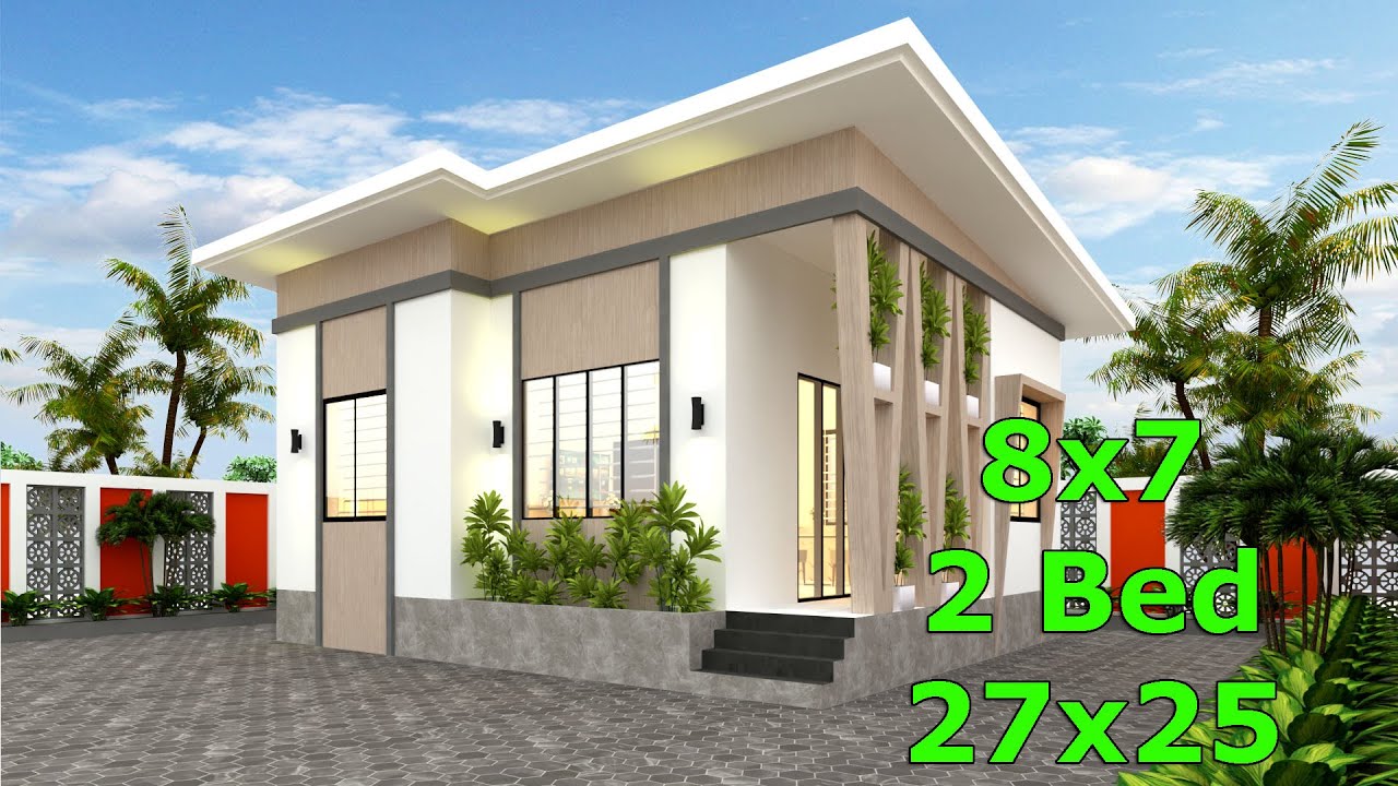 Small House Design 8x7 2 bedrooms - YouTube