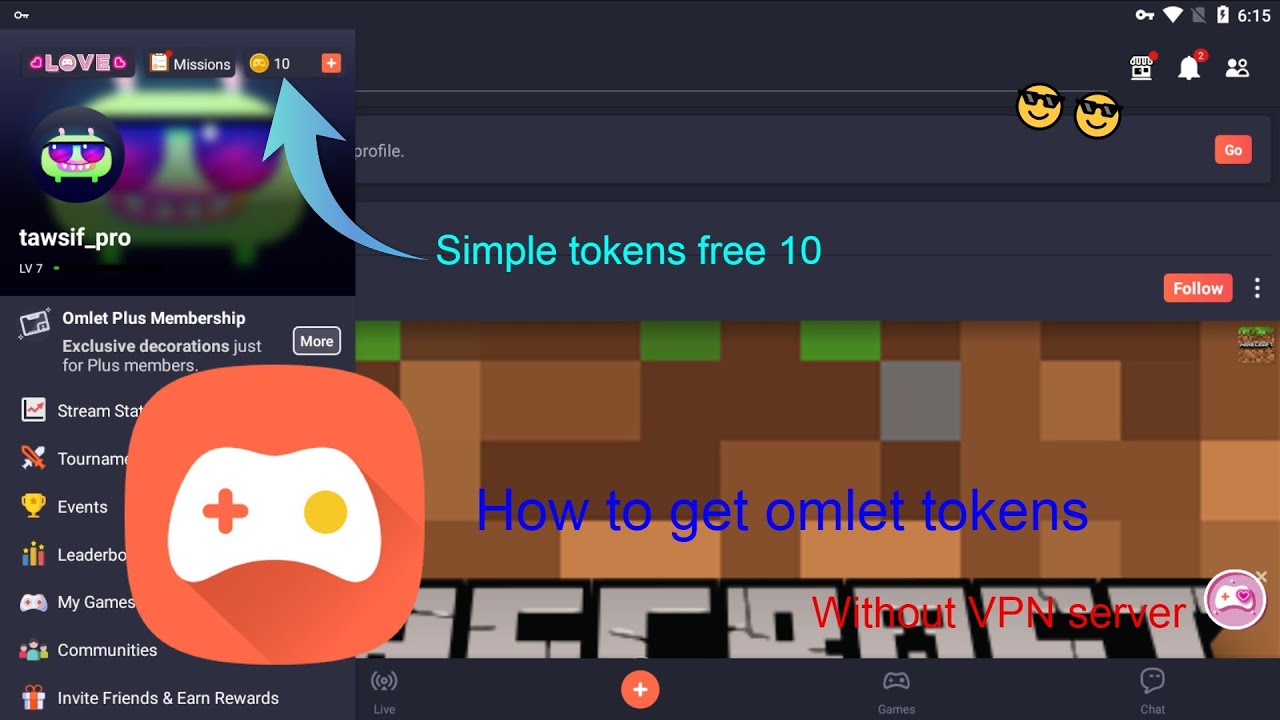 How to get a omlet tokens 0 to 10 easy - YouTube