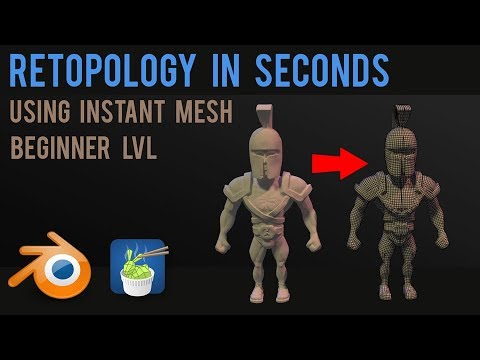 Retopology in a few seconds - instant mesh - YouTube