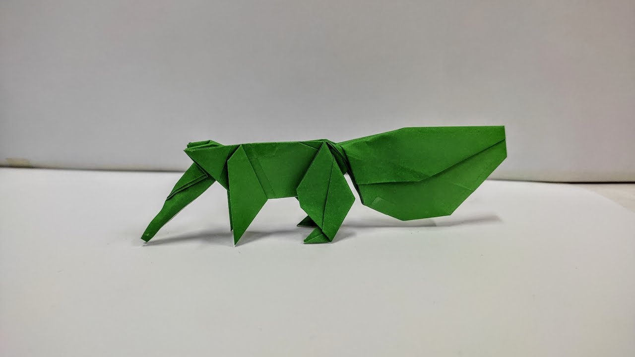 How To Make A Paper Origami Giant Anteater Tutorial - YouTube