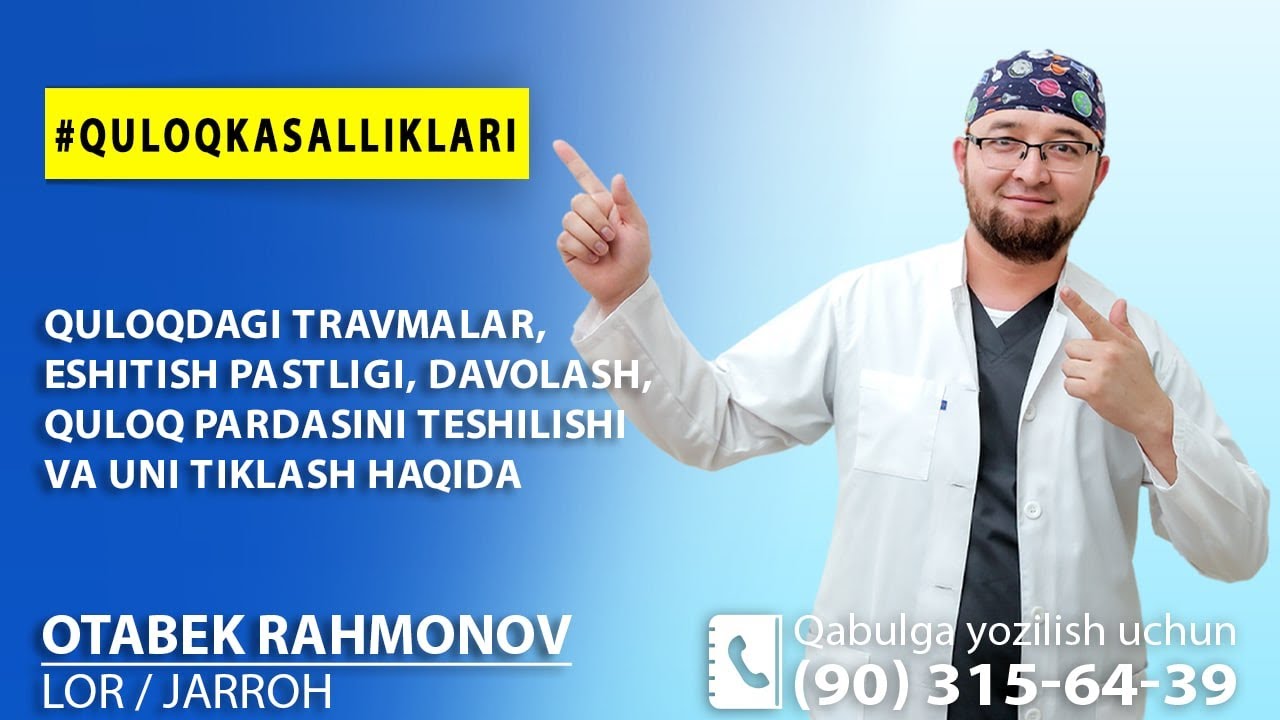 Quloqdagi travmalar, eshitish pastligi, davolash, quloq pardasini ...
