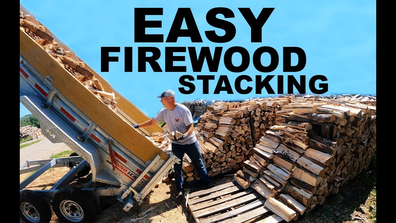 Stacking Firewood the easy way! - YouTube