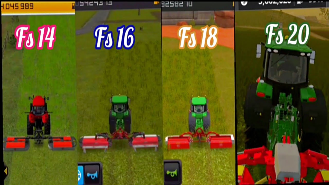 fs 14 vs fs 16 vs fs 18 vs 20 Grass Cutting Comparison ! Farming ...