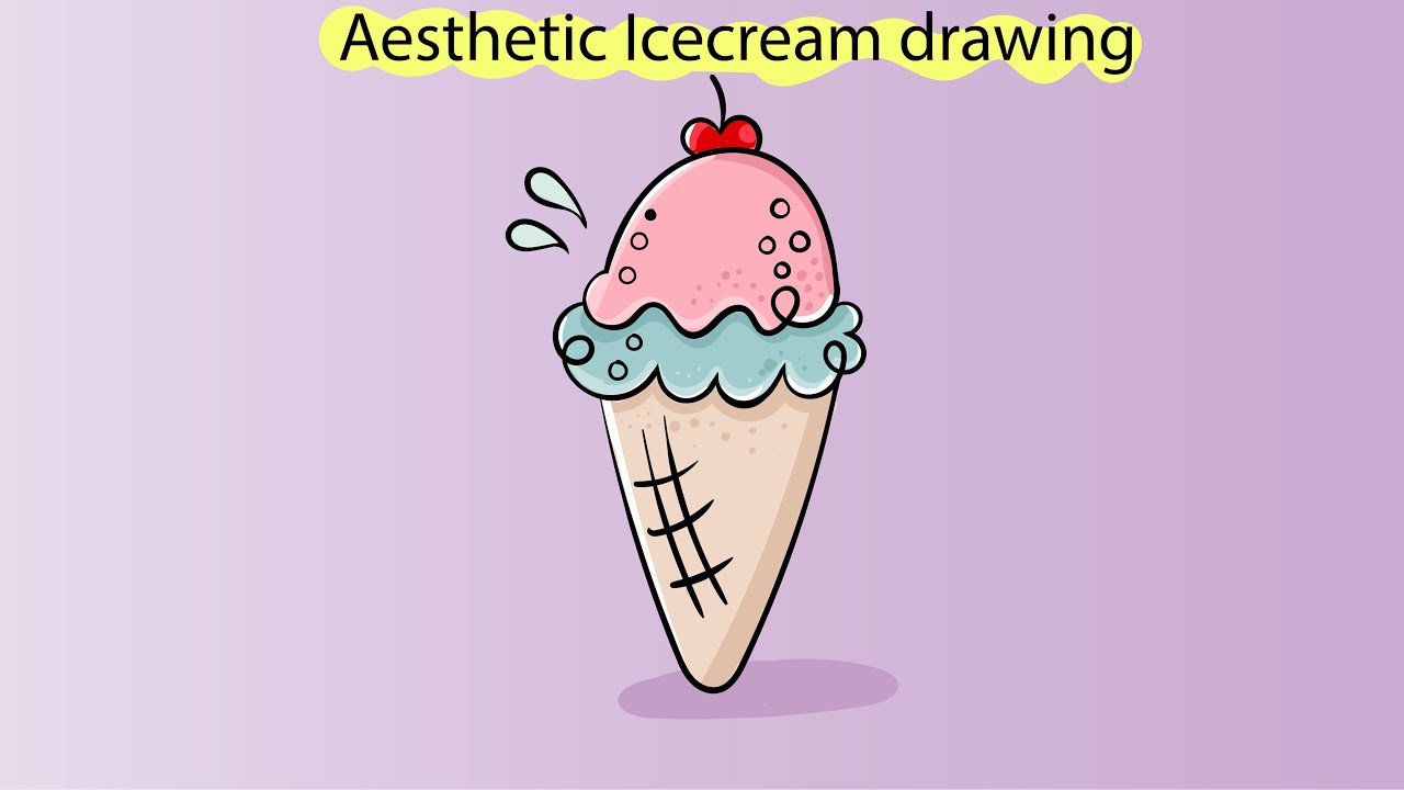 How to draw icecream | aesthetic ice-cream drawing for beginners - YouTube