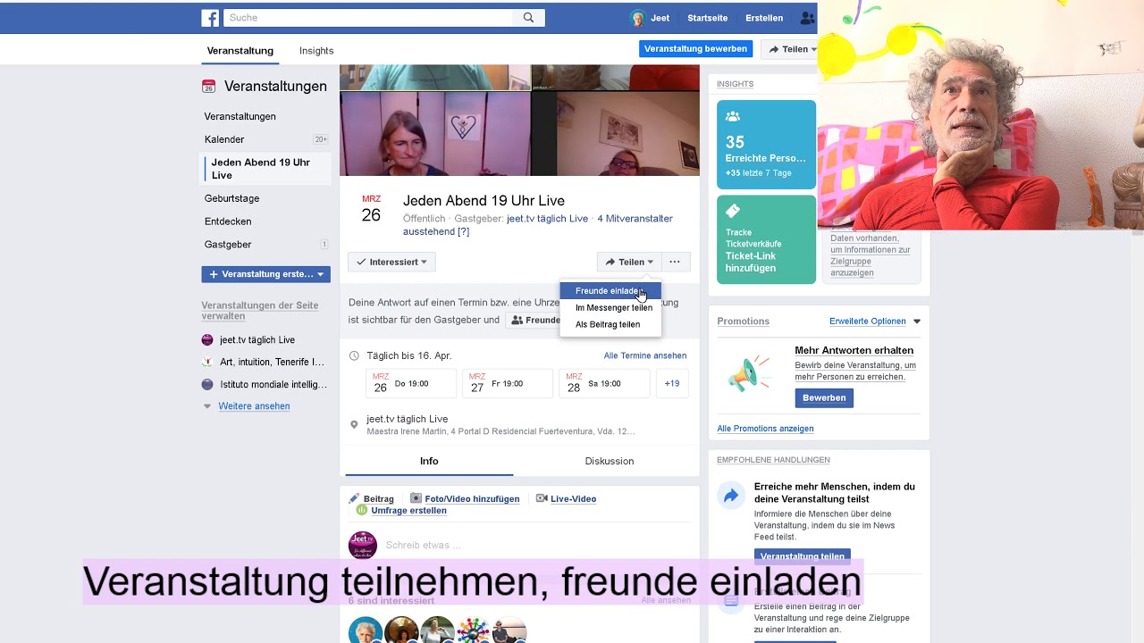 Veranstaltung teilnehmen, freunde einladen in Facebook - YouTube
