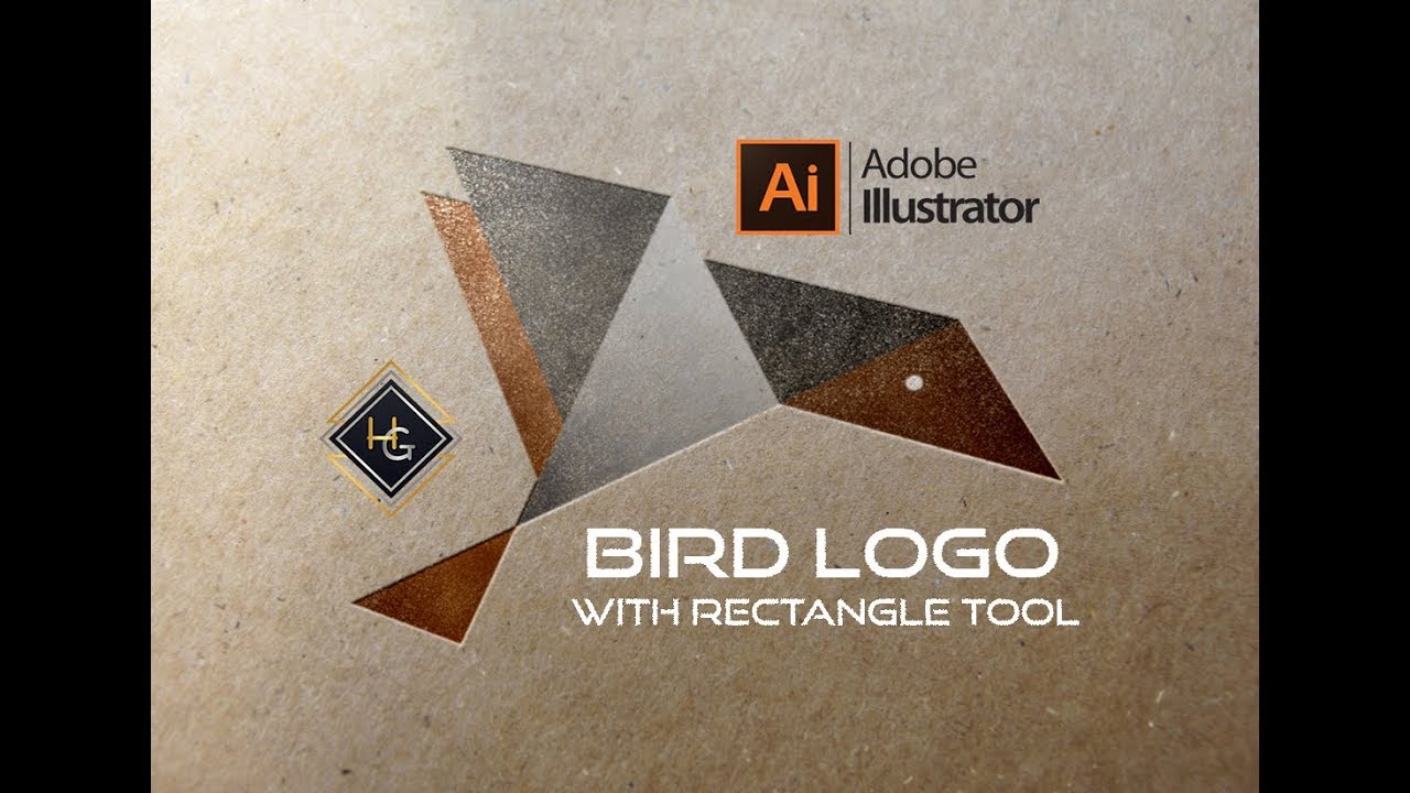 How to create bird logo with rectangle tool in Adobe Illustrator | HG ...