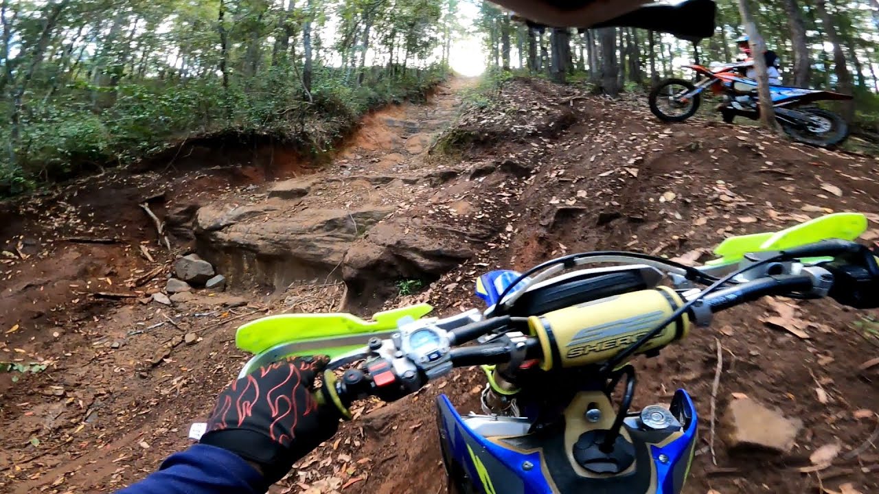 Slippery log singles and hillclimbs - YouTube