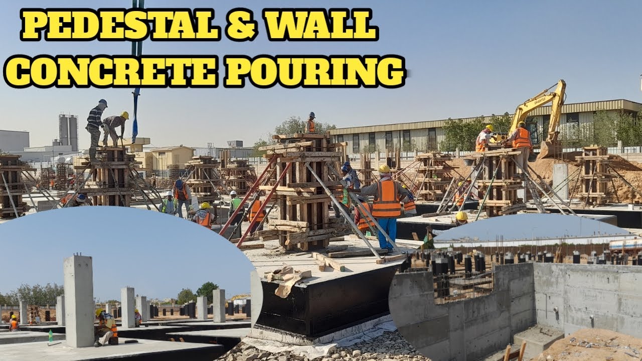 preparation of pedestal column & wall prior for concreting - YouTube
