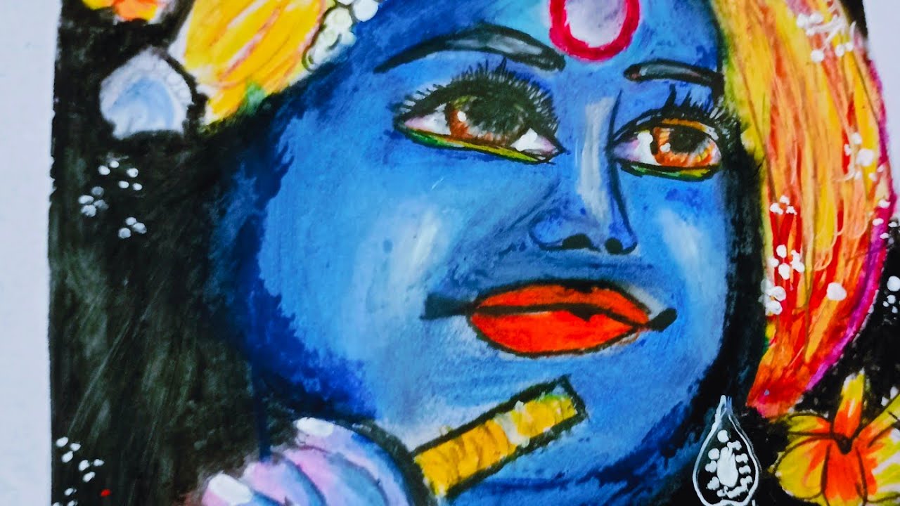 Lord Krishna drawing with pastel color || Easy Krishna drawing with ...