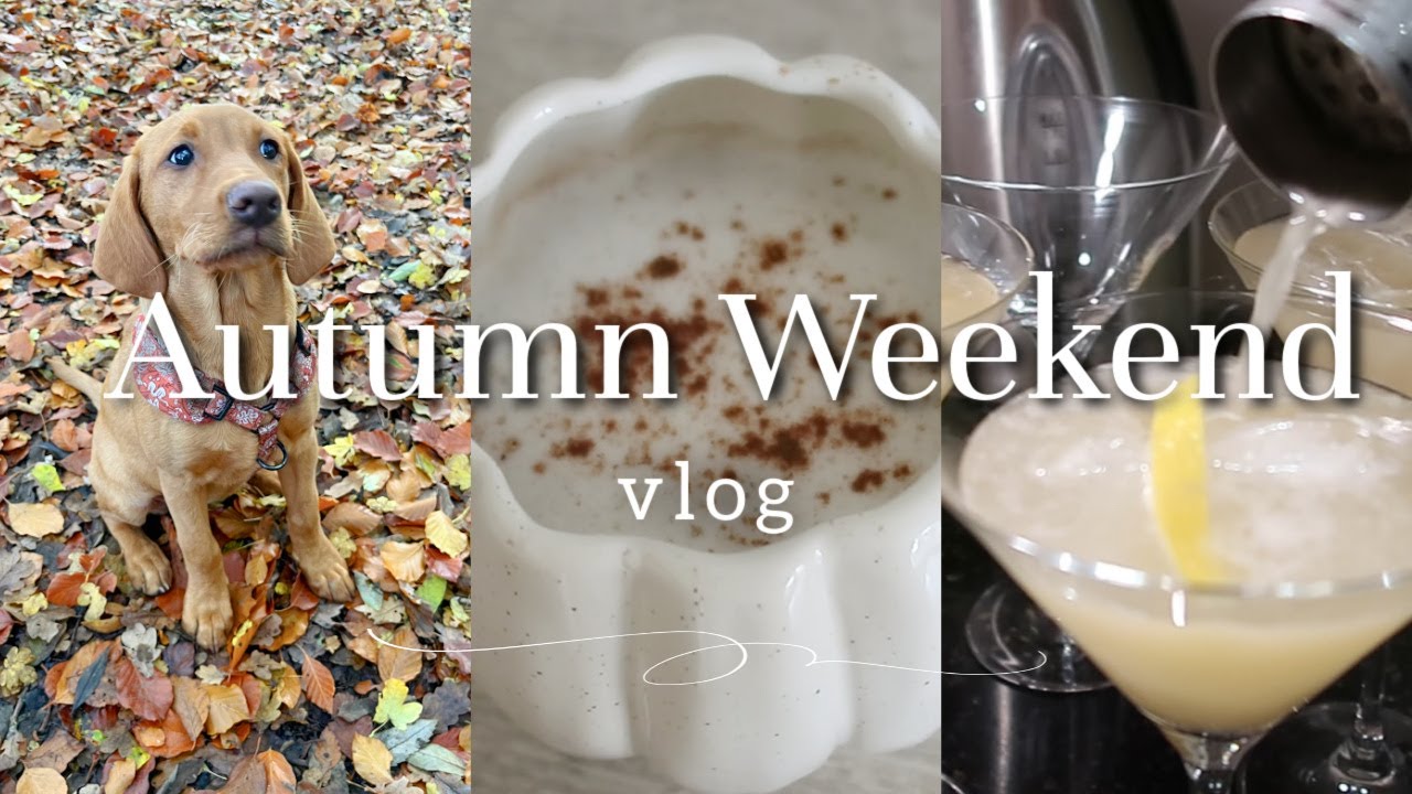 AUTUMN WEEKEND | puppy walks, cocktail making, baking + family time ...