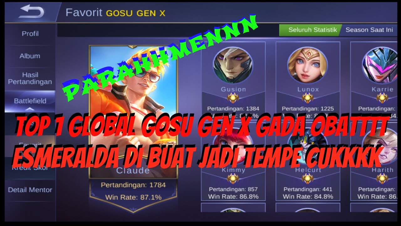 ASHIIIAPPPP GAME PLAY GOSU GEN X TOP GLOBAL PARAHH BOSKUU... ESMERALDA ...