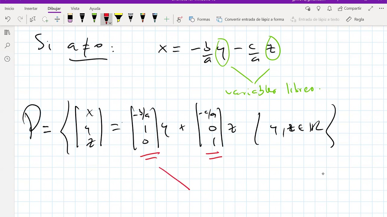 clase 14, otra forma de encontrar una base para un plano en el espacio ...