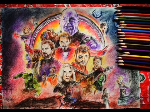 DRAWING AVENGERS INFINITY WAR TO|| AVENGERS INFINITY WAR POSTER COLOUR ...