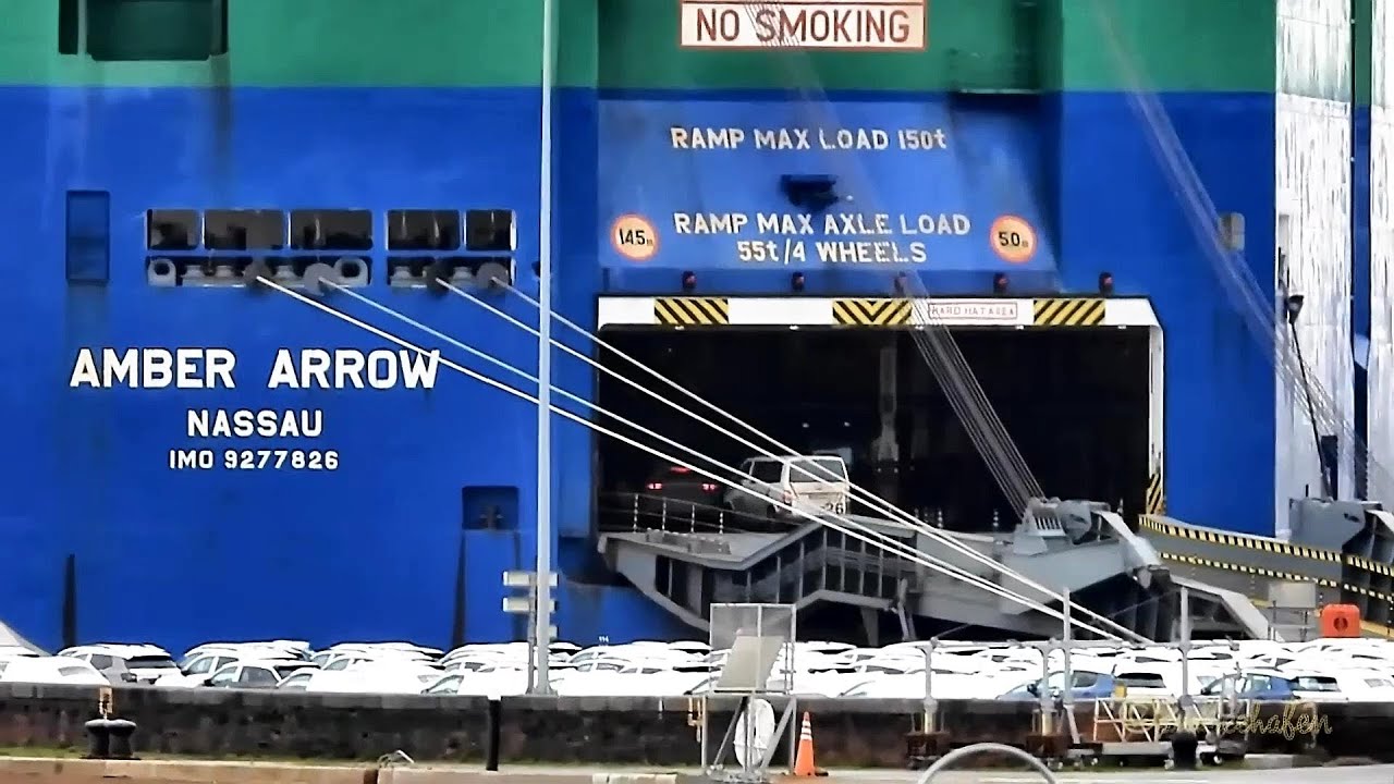 Autotransporter AMBER ARROW C6TM3 IMO 9277826 Emden car carrier RoRo cargo seaship - YouTube