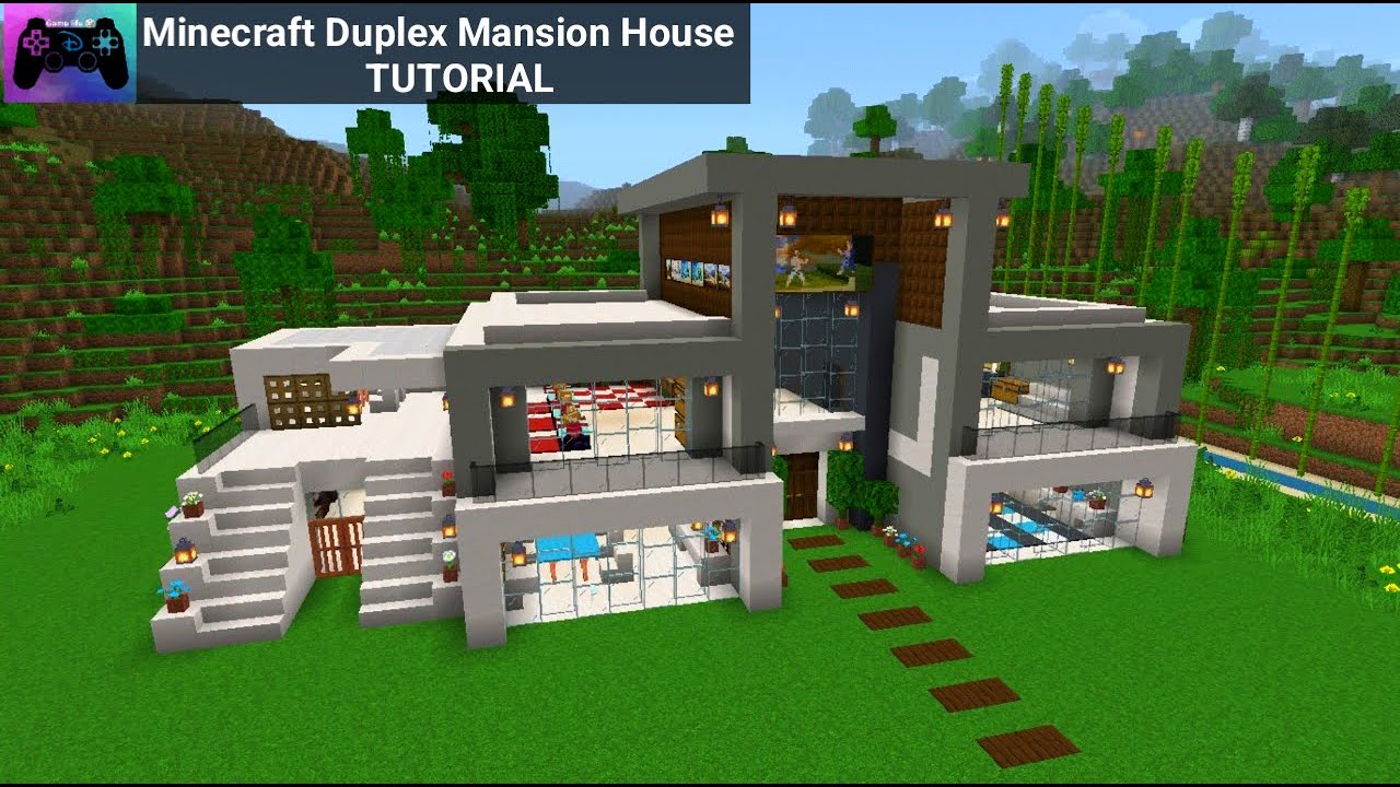 Minecraft Duplex Mansion House Tutorial | mansion House in Minecraft ...