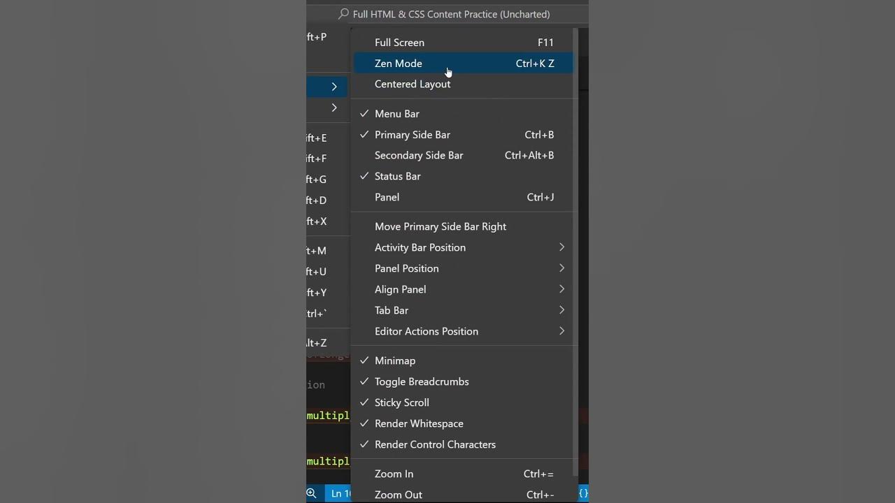 Enable Zen Mode in VS Code For an "Enlightened" Coding Experience - YouTube