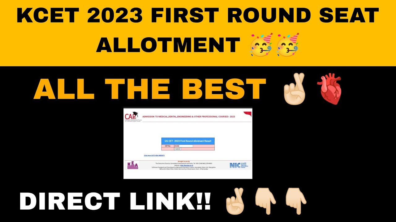 KCET FIRST ROUND RESULTS ARE OUT|ALL THE BEST|KCET FIRST ROUND ...
