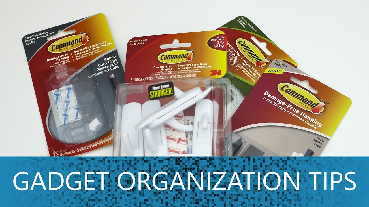 Gadget Organization Tips using 3M COMMAND STRIPS - YouTube