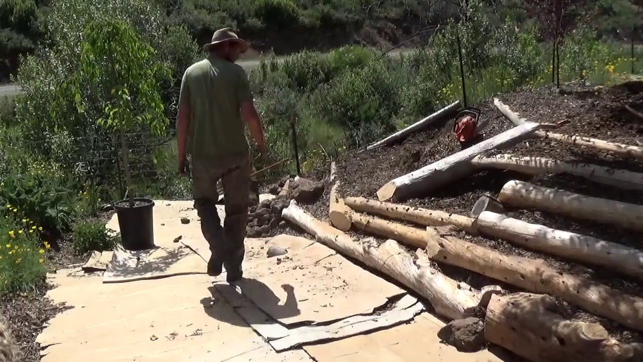 Building A Log Terrace With Salvaged Wood From Wildfires The Dirt ...