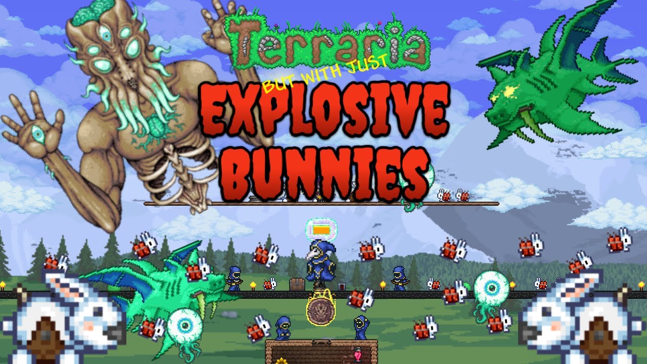 Terraria, but explosive bunnies take on moon lord - YouTube
