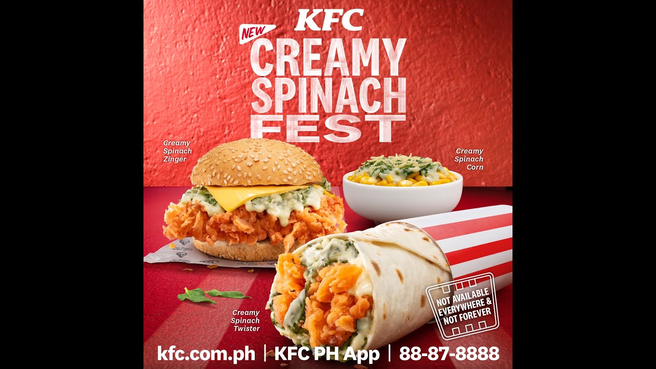 Trying the Philippines Only KFC Spinach ZINGER - YouTube