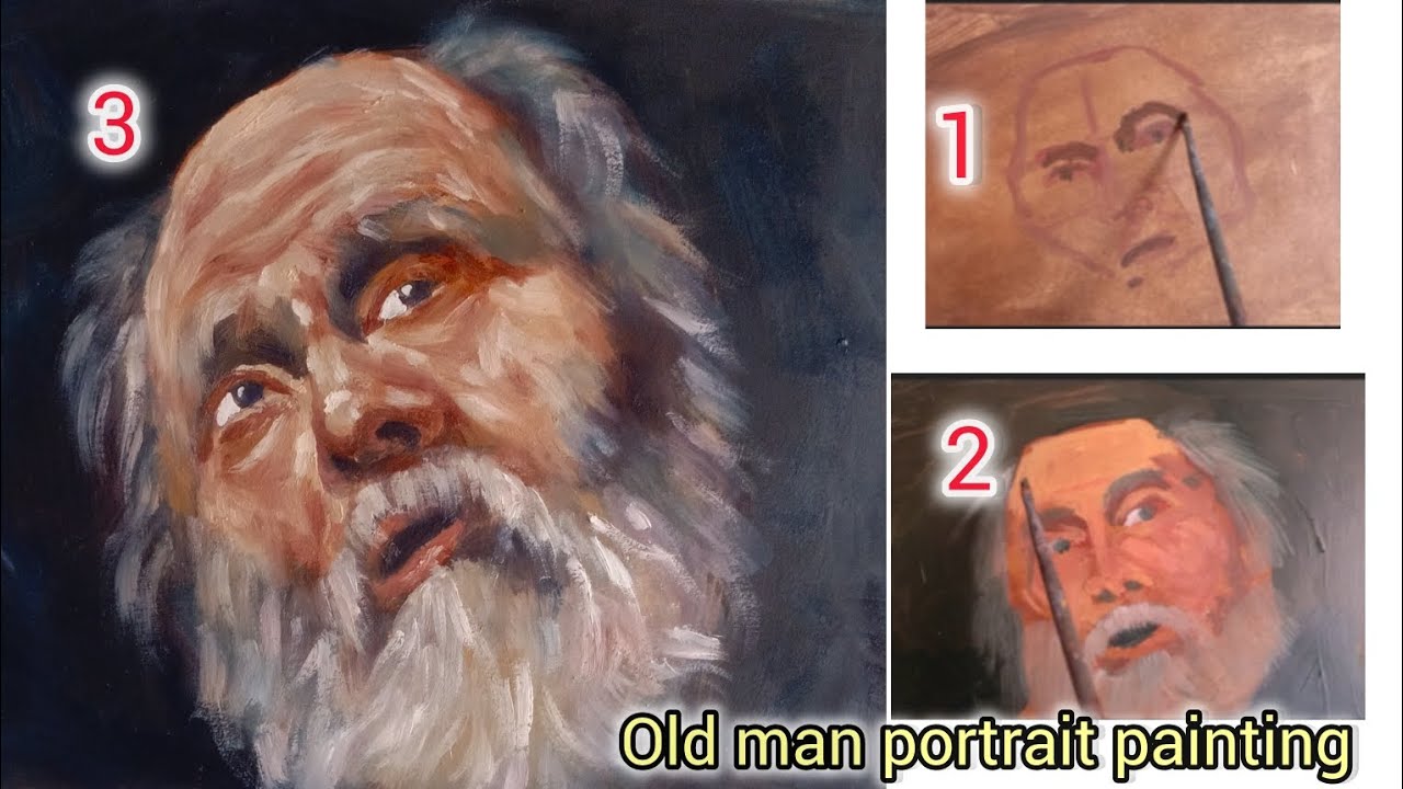 How to paint Old man portrait |Oil painting|tutorial |RAZAARTWORK - YouTube