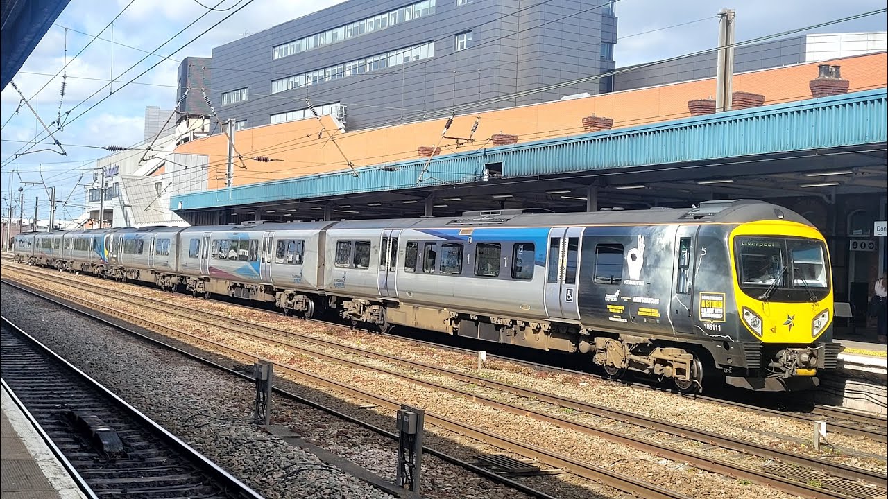 TPE 185111"Andy's Man Club" &185119 departing Doncaster - YouTube