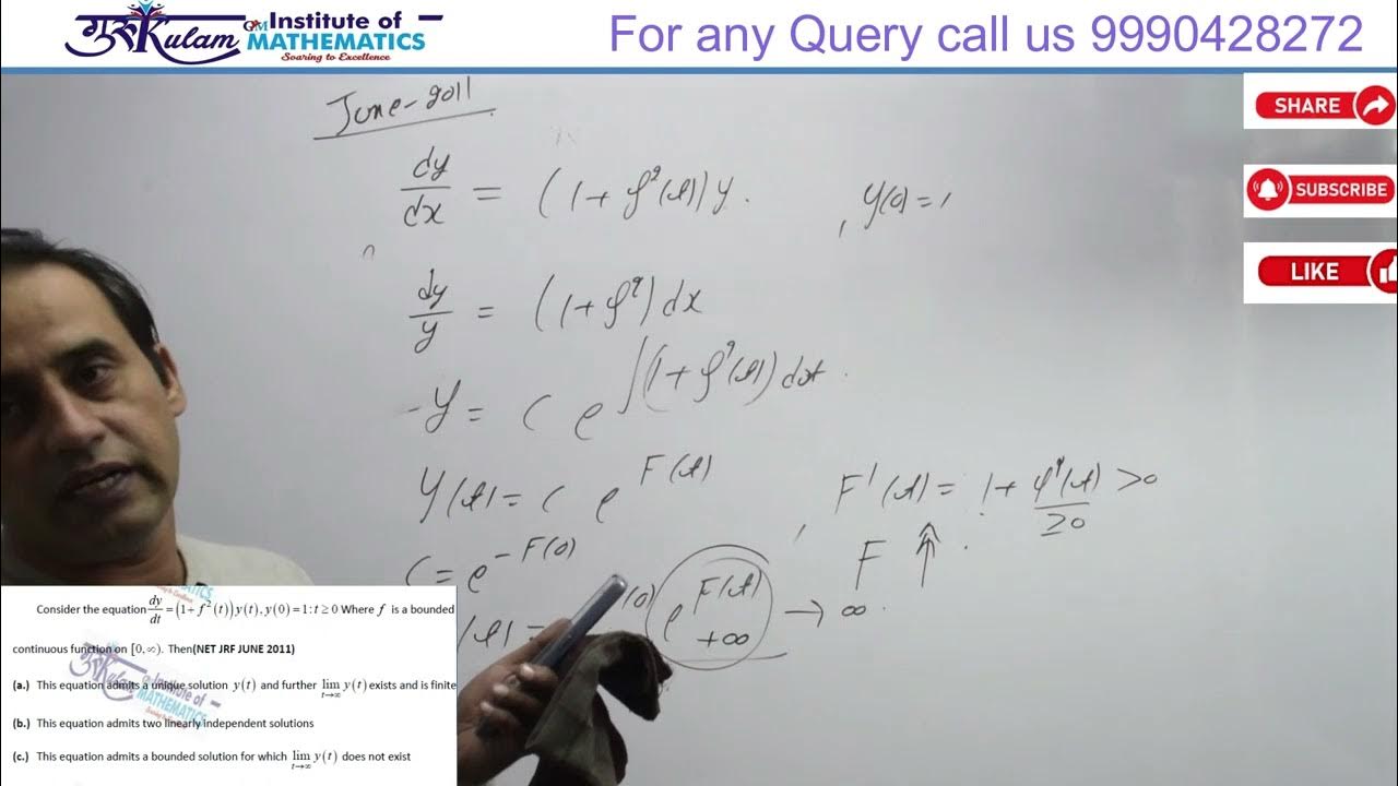 Question 2 | ODE | NET JRF | JUNE 2011 - YouTube